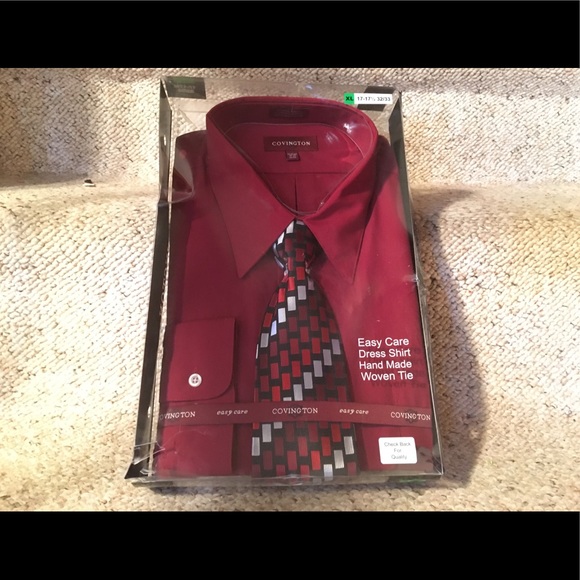 Covington | Shirts | Covington Maroon Dress With Tie | Poshmark
